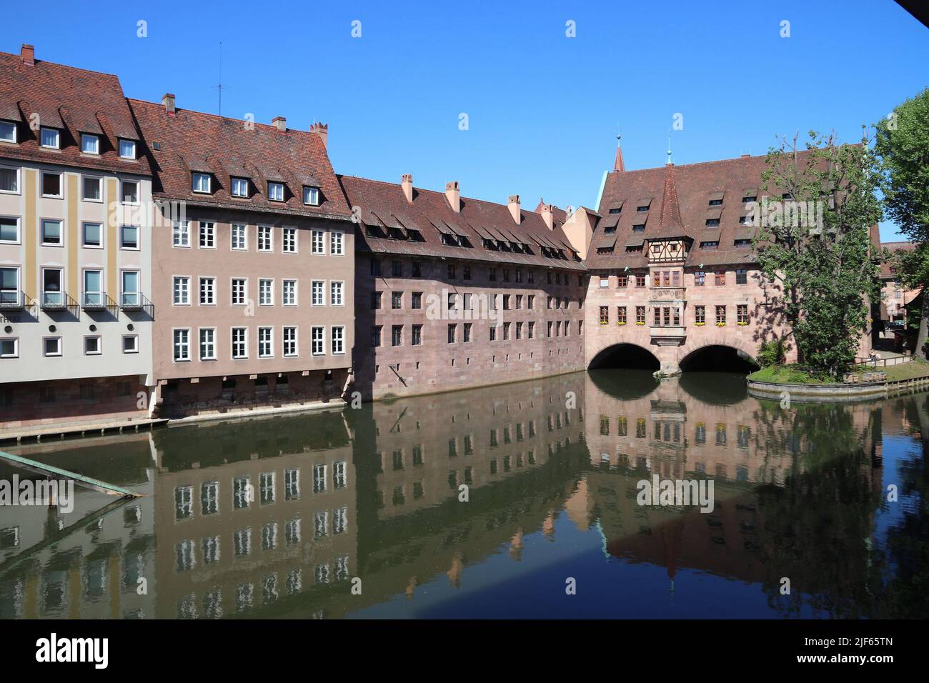 Nuremberg landmark in Germany. Holy Spirit Hospital (Heilig-Geist ...