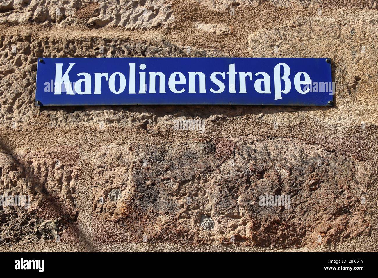 Nuremberg city, Germany. Sign with street name - Karolinenstrasse Stock ...