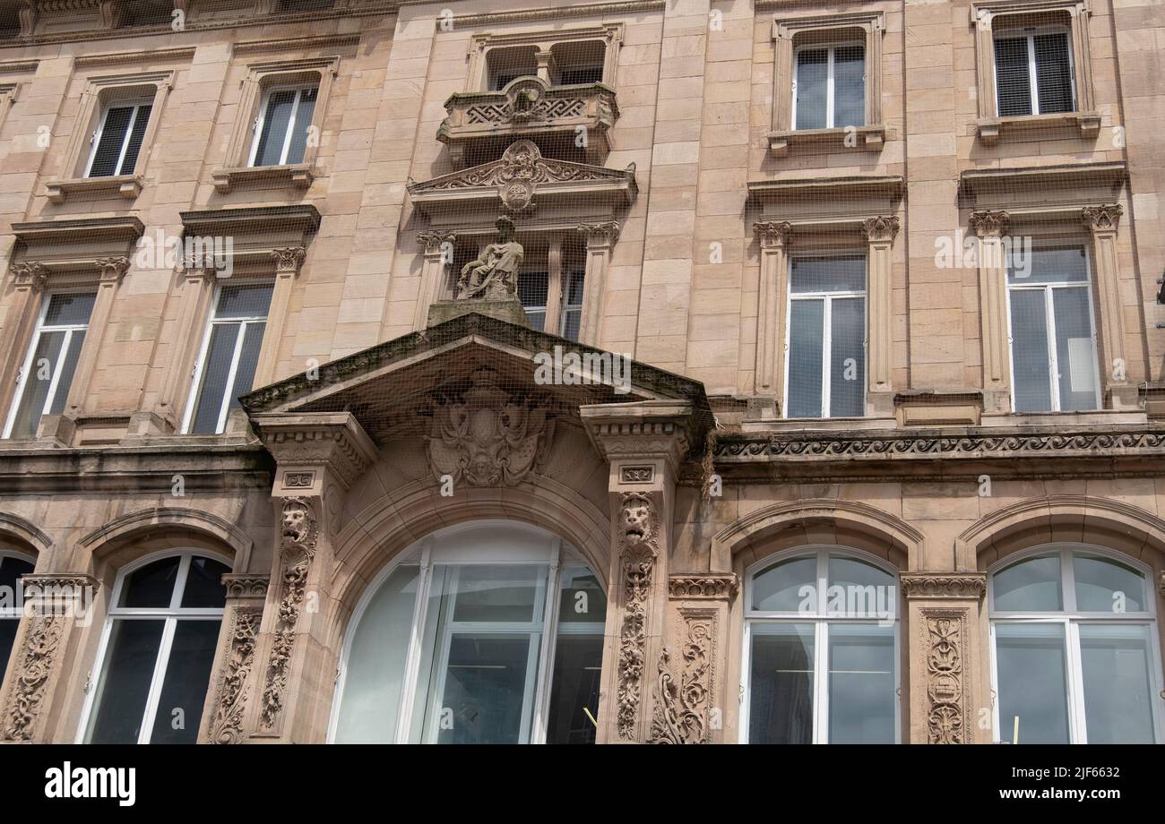 Impressive facade of a building in historic Liverpool,England Stock ...