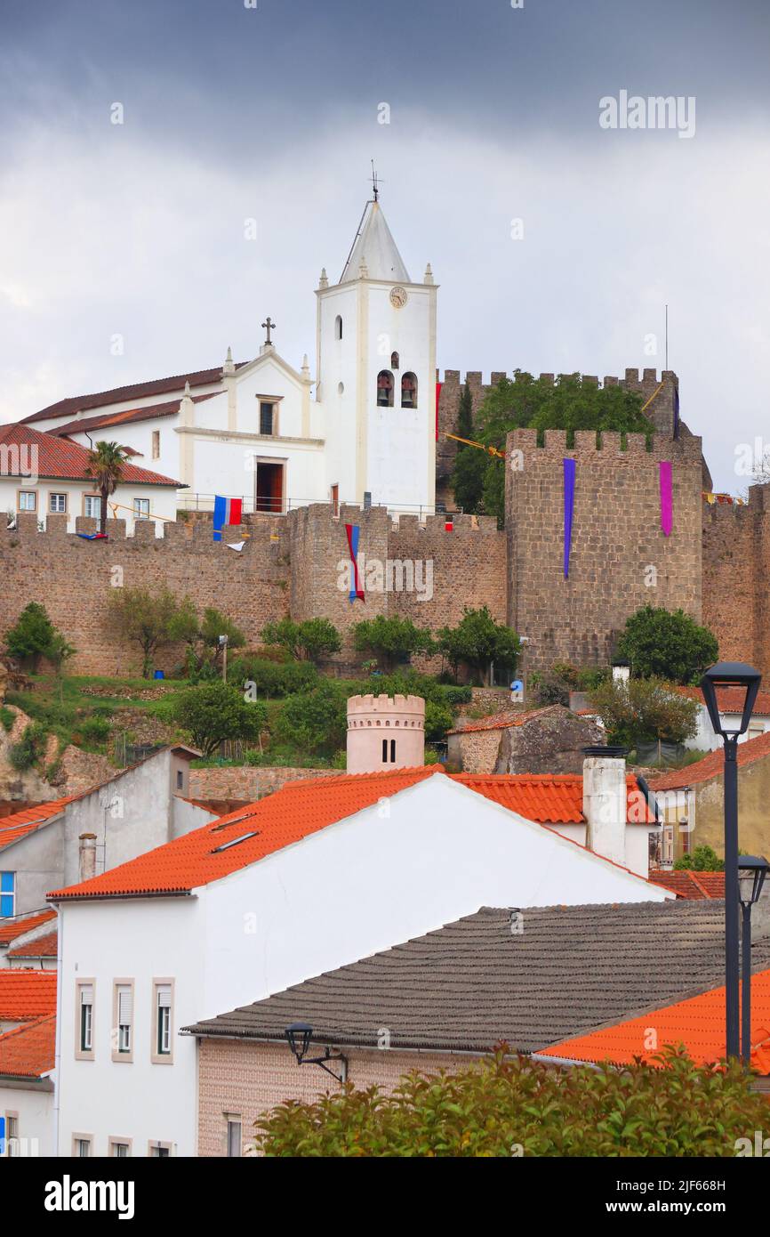 Penela, Portugal - town with medieval castle on the hill Stock Photo ...