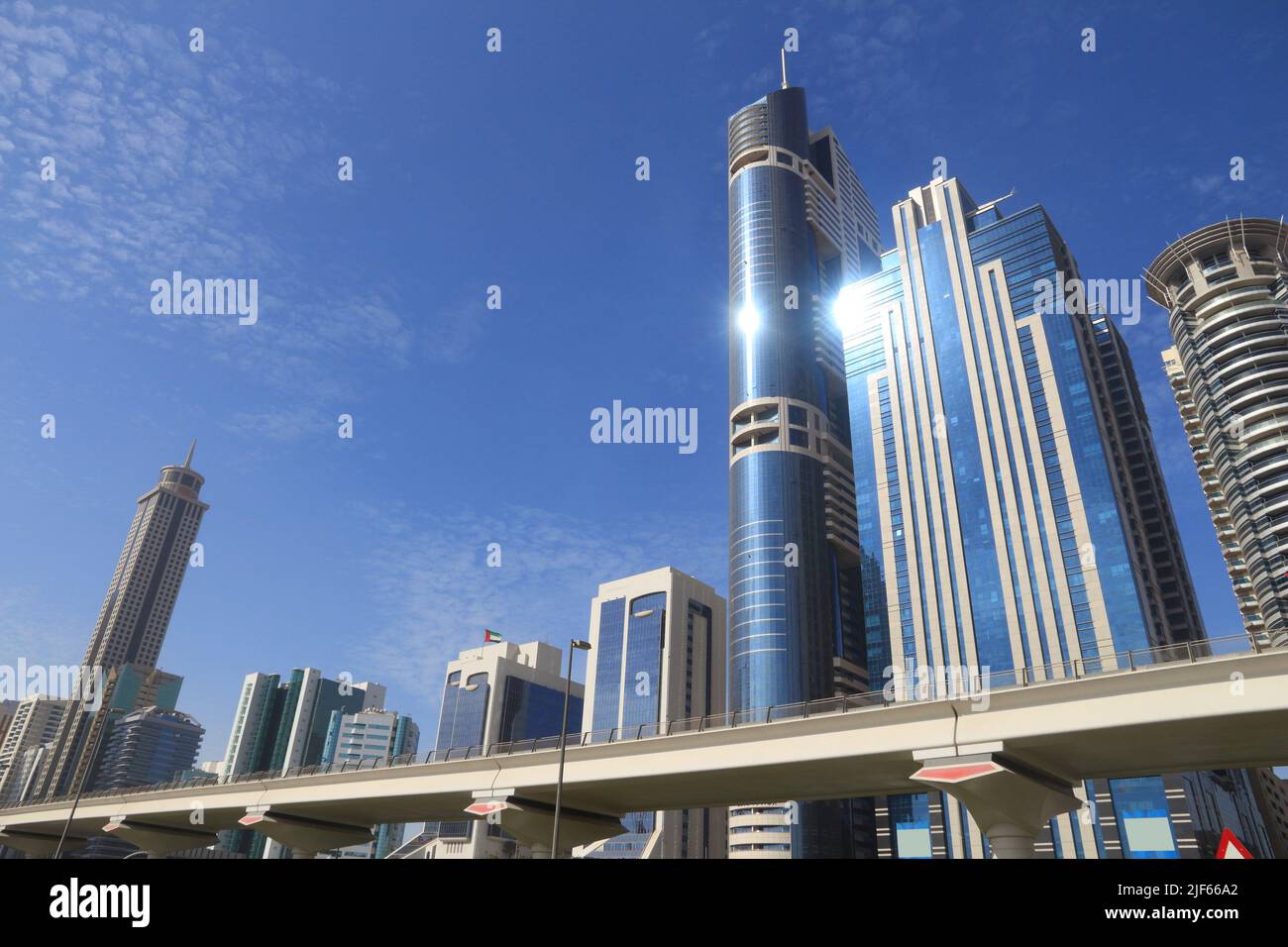 Dubai skyline in Trade Centre district. Office building skyline Stock ...
