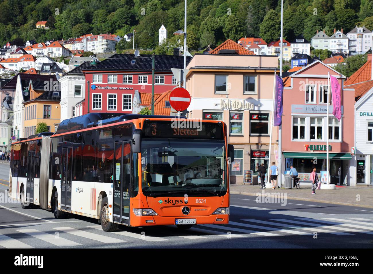 BERGEN, NORWAY - JULY 23, 2020: Public transportation city bus in ...