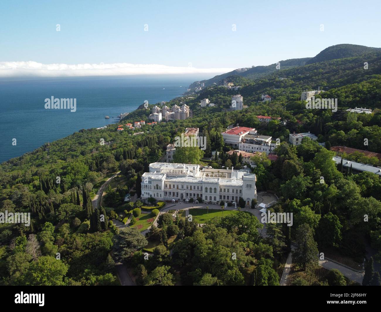 Aerial View of Livadia Palace - located on the shores of the Black Sea ...