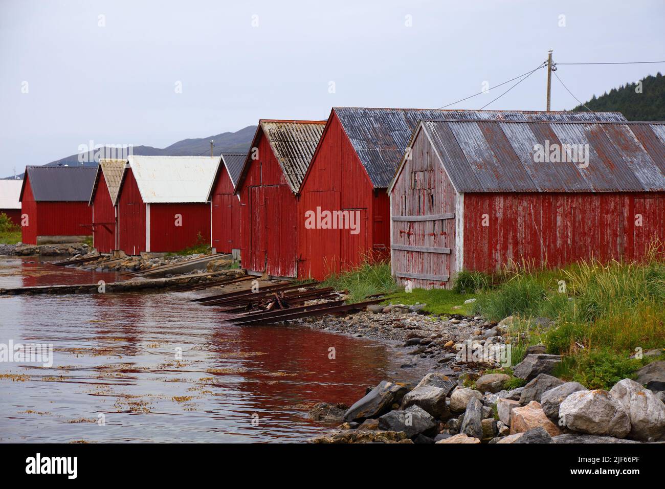 Norway falun red painted boathouse buildings. Falun red is a ...
