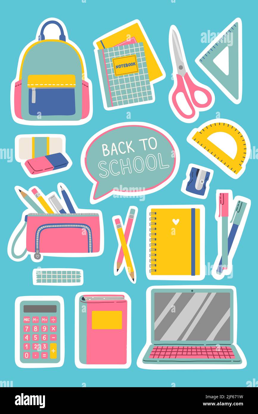 School sticker Stock Vector Images - Alamy