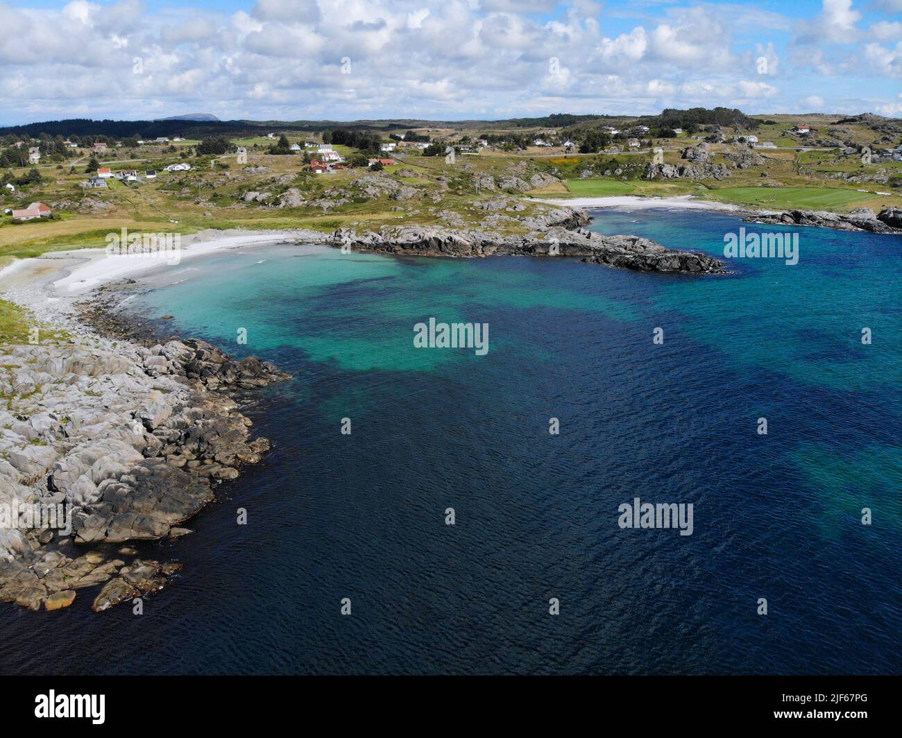 Norway Karmoy island drone view. Beach in Sandve Stock Photo - Alamy