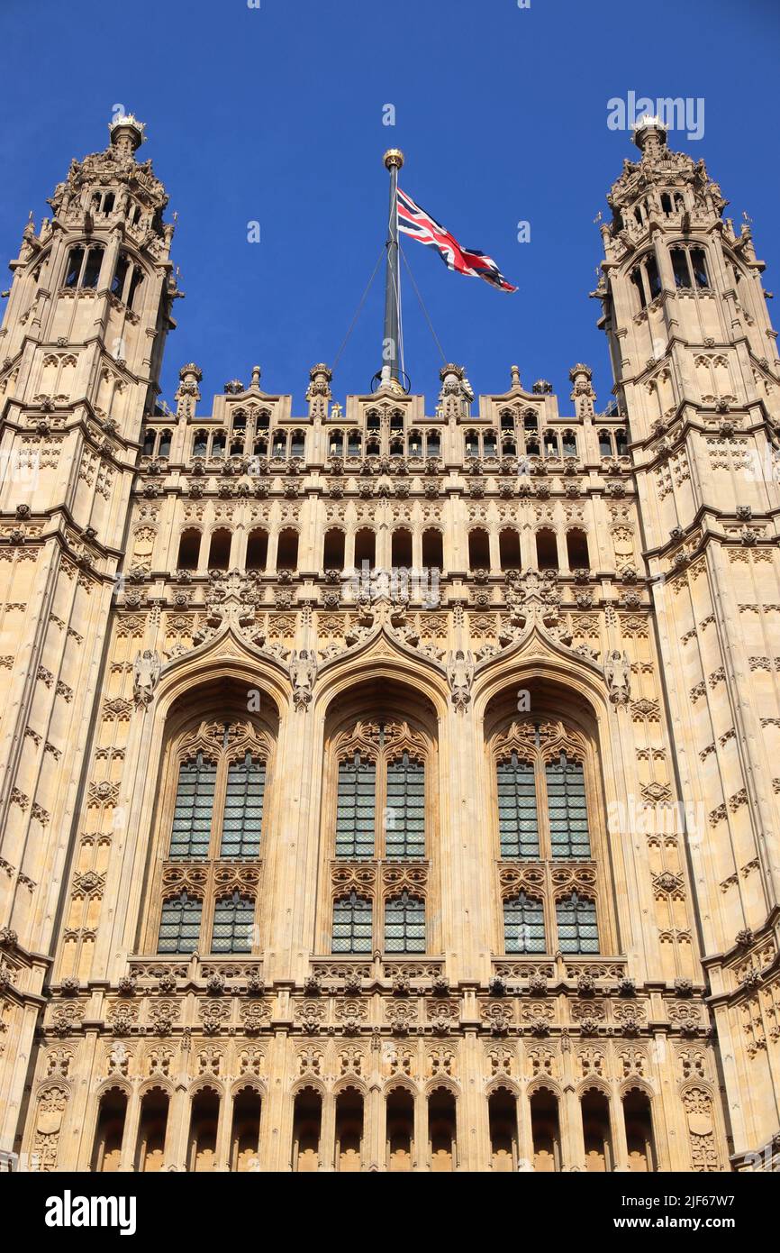 Victoria Tower, London UK. Palace of Westminster in London. Architecture of England Stock Photo ...