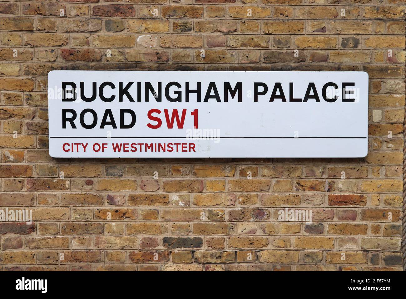 LONDON, UK - JULY 15, 2019: Buckingham Palace Road sign in London, UK ...