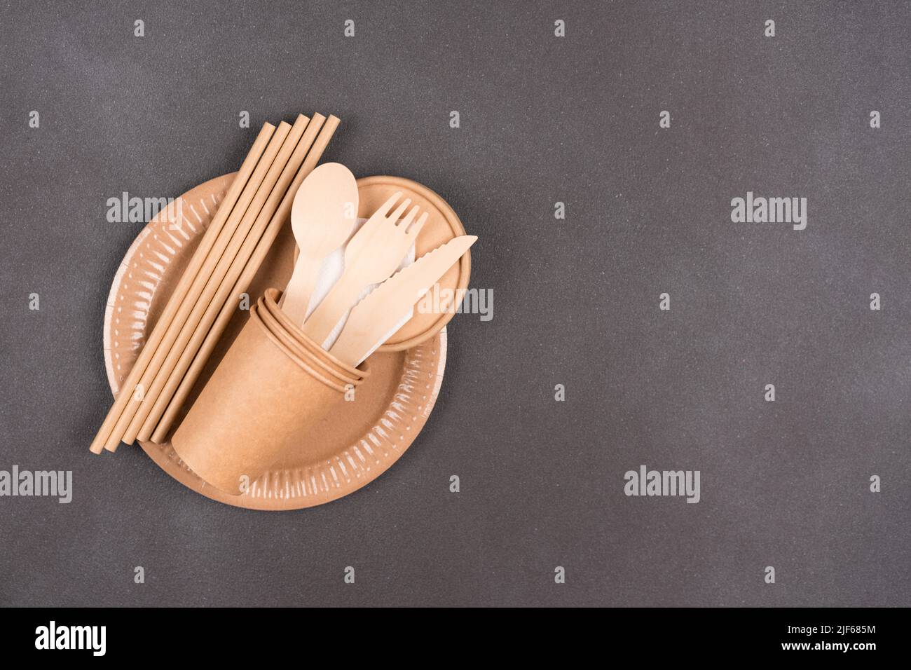 Catering, eco paper utensils - paper plates and cups, wooden cutlery ...