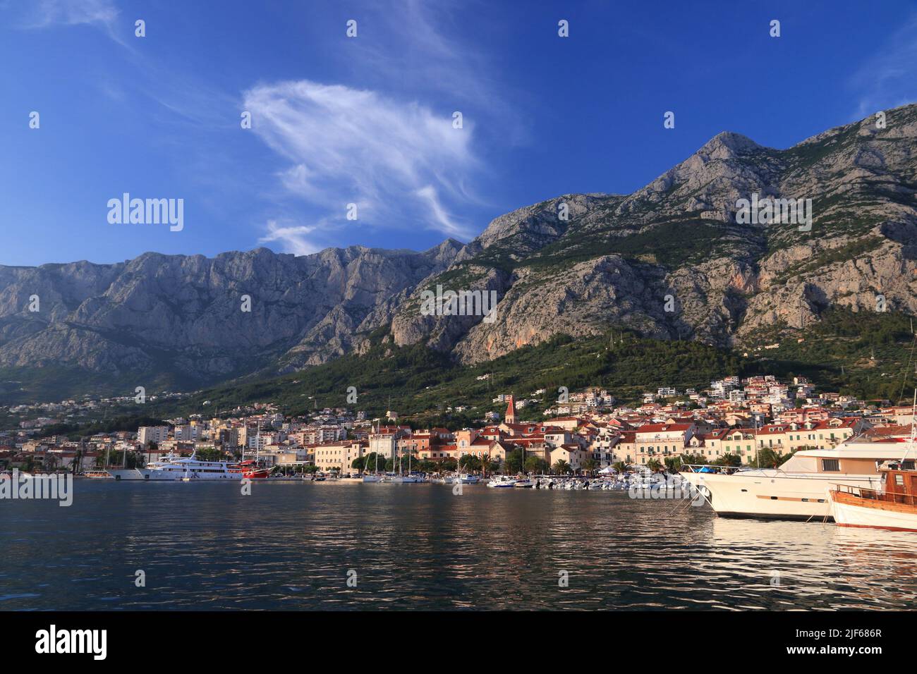 Makarska town, Croatia. Resort town in Dalmatia. Makarska Riviera Stock ...