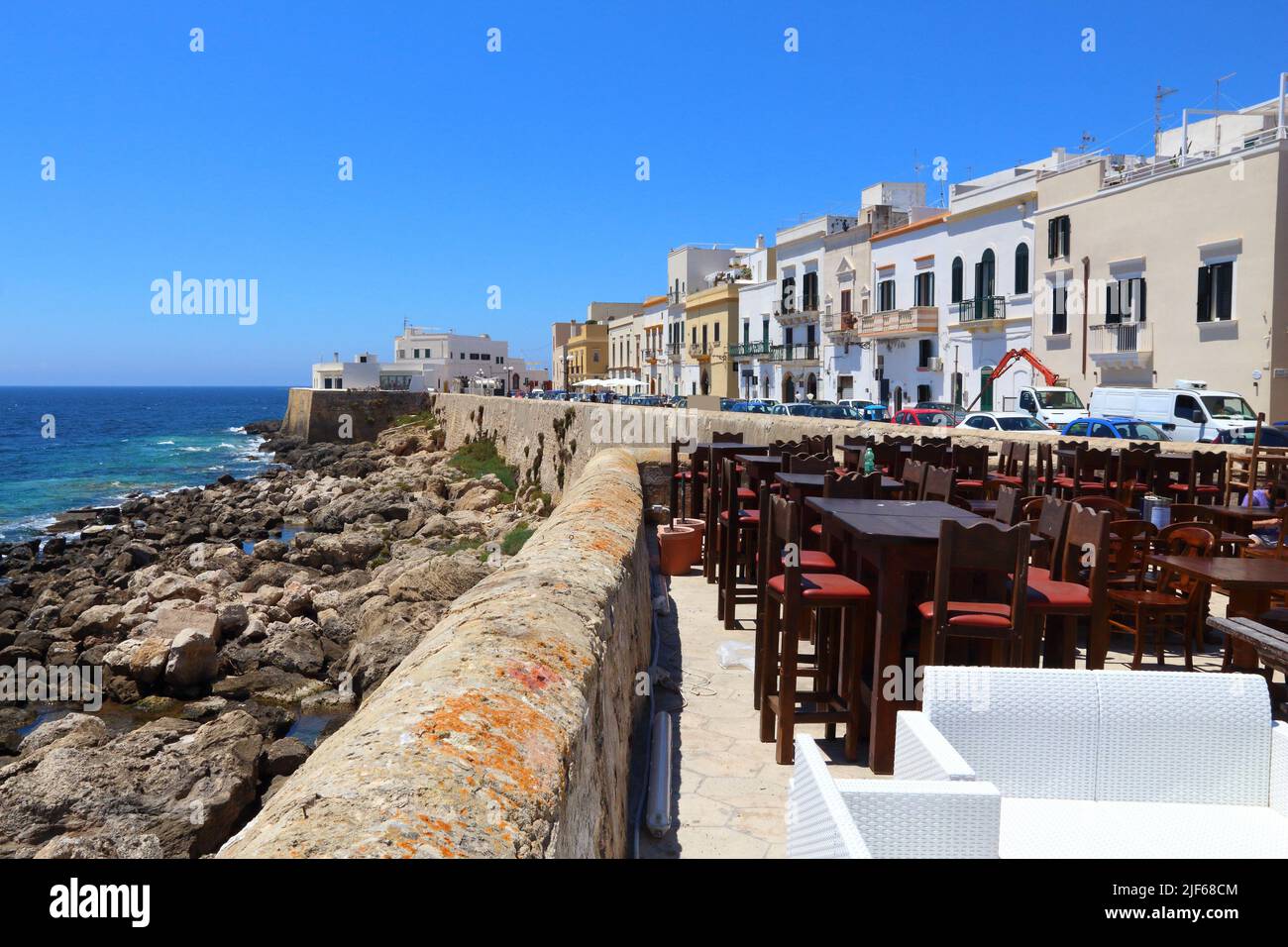 Gallipoli, town in Apulia, Italy. Residential architecture outdoor ...