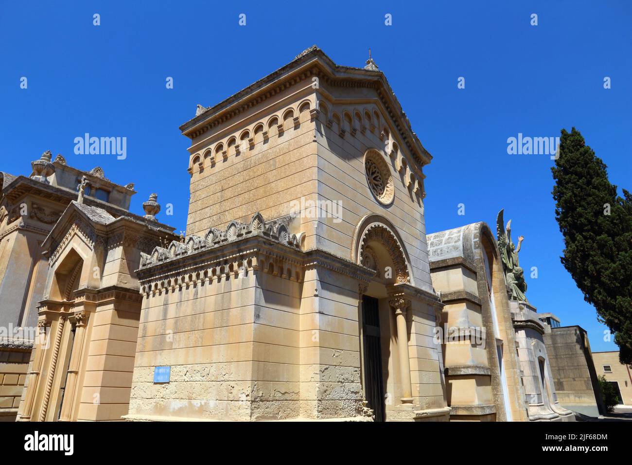 European cemetery. Lecce, Italy - old vaults at Cimitero Monumentale ...