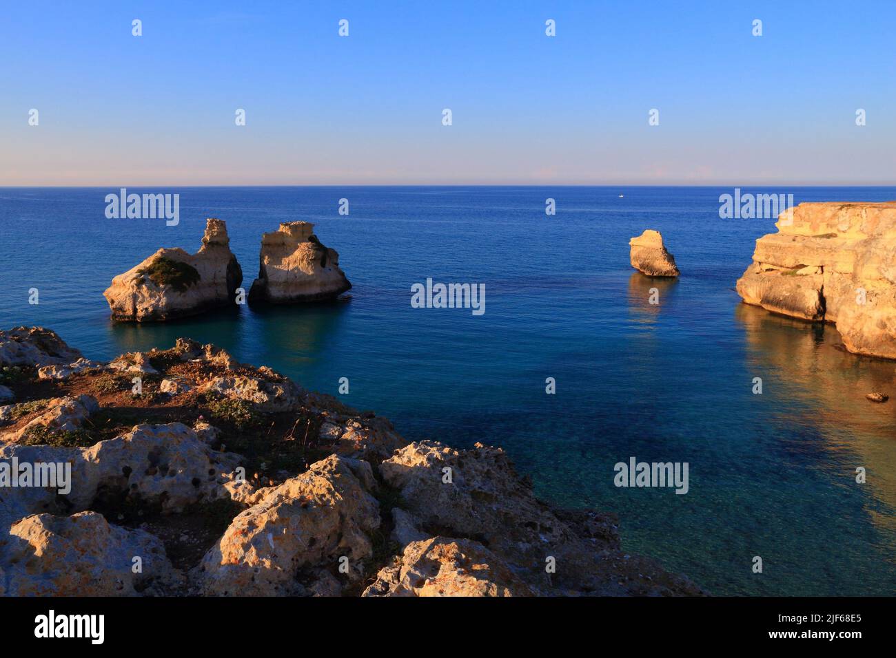 Salento Italy coast landscape. Torre Dell'Orso in Apulia region Stock ...