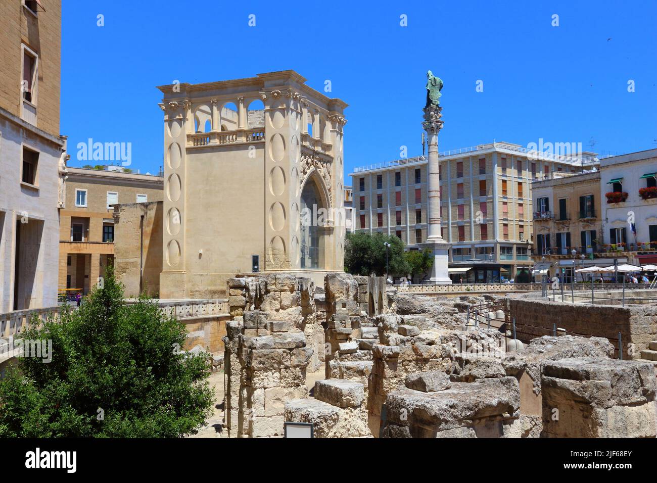 Italian town: Lecce in Apulia region. Ancient Roman ruins. City in ...