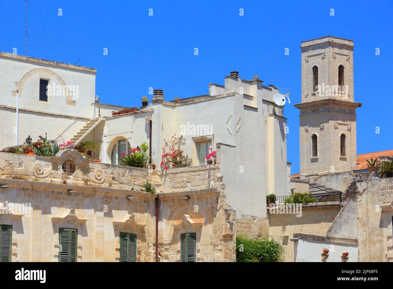Italian town Lecce in Puglia region. Residential architecture. City in ...