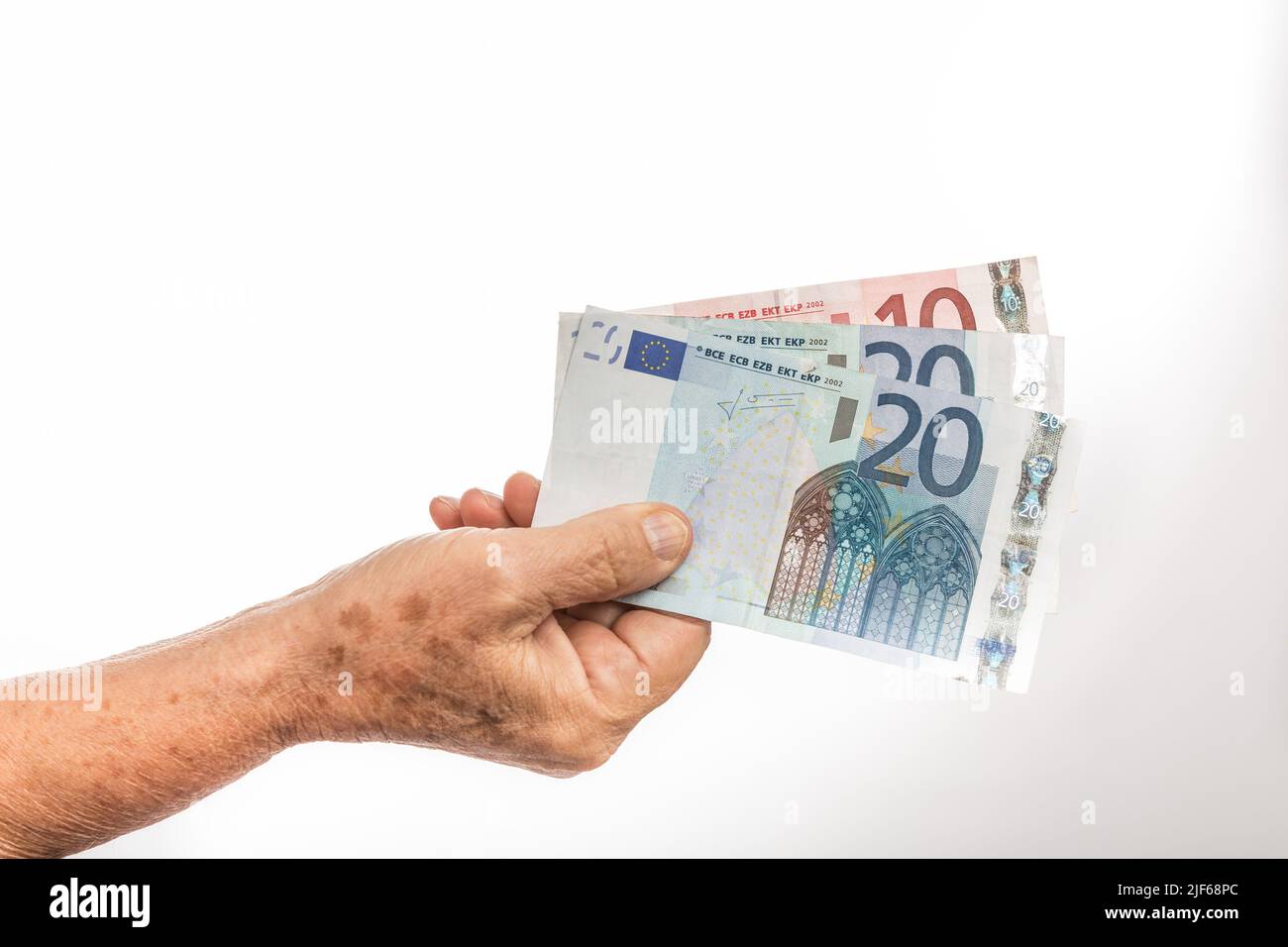 Hand holding euro paper bills hi-res stock photography and images - Alamy
