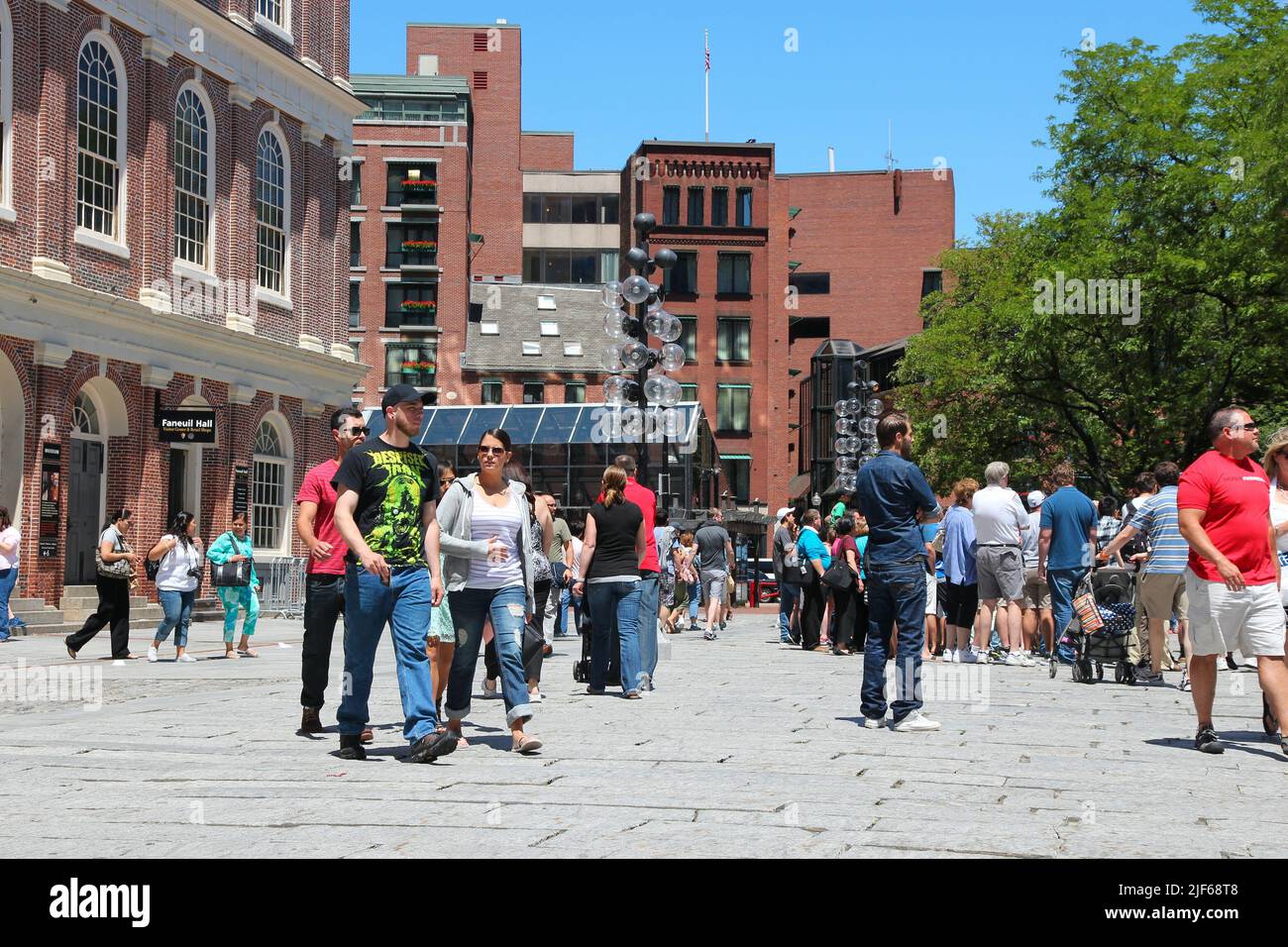 BOSTON, USA - JUNE 9, 2013: People visit Old Boston, one of oldest ...