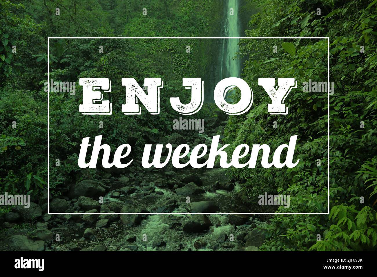 Enjoy the weekend. Motivational text poster. Workplace inspiration ...