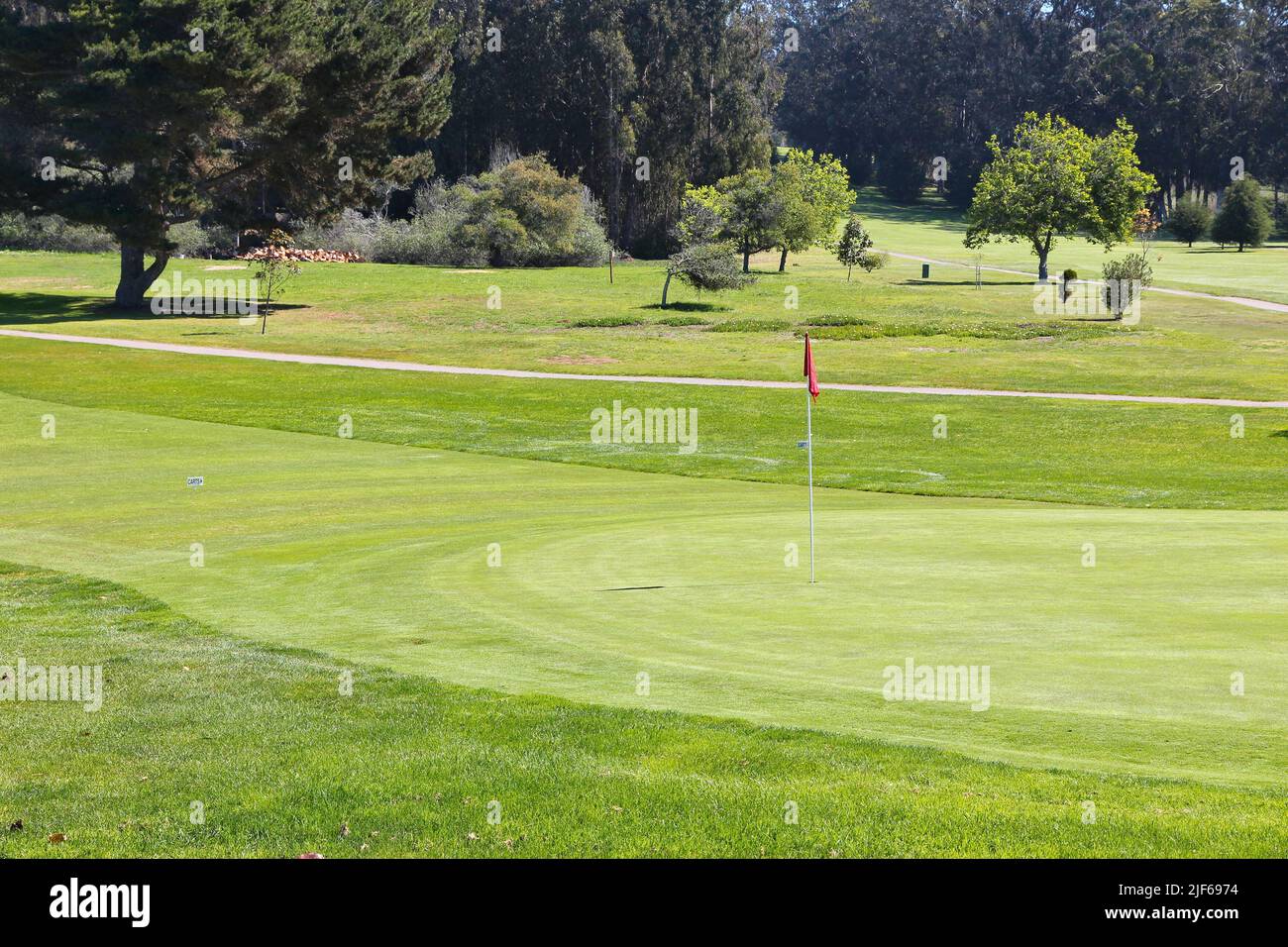 California country club view. Generic golf course green Stock Photo - Alamy