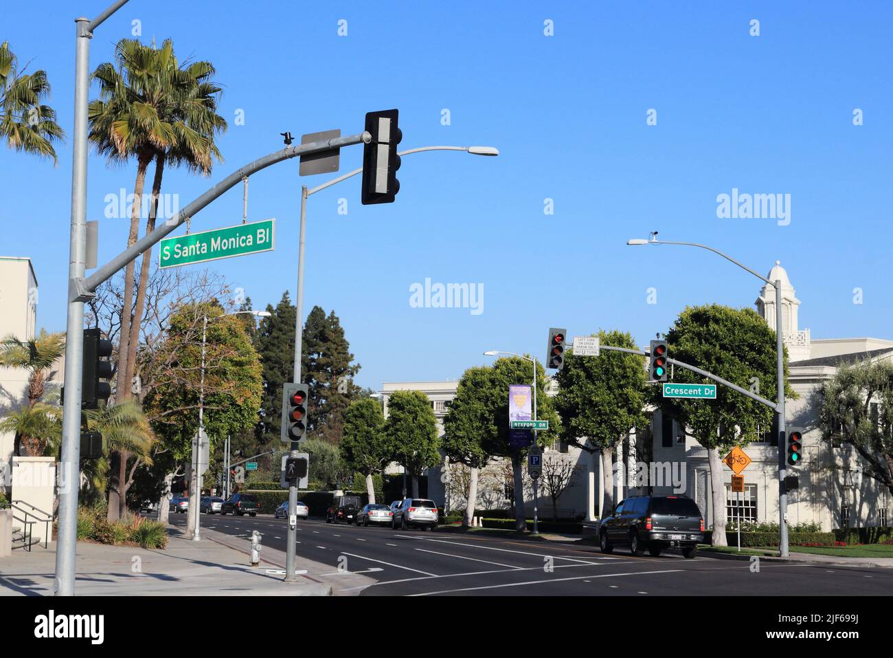 LOS ANGELES, UNITED STATES - APRIL 5, 2014: Street view of famous Santa ...