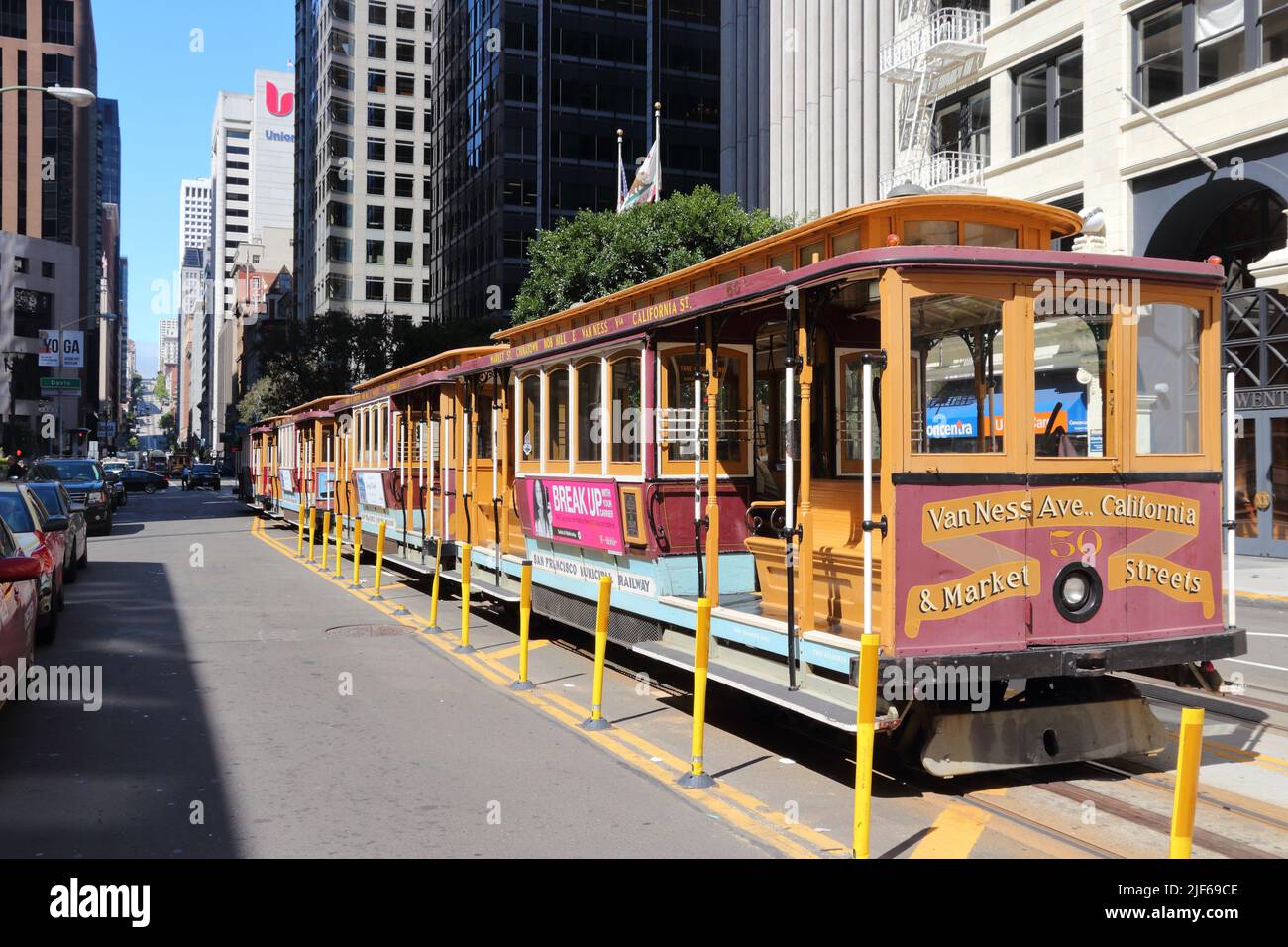 SAN FRANCISCO, USA - APRIL 9, 2014: Historic cable car in San Francisco ...