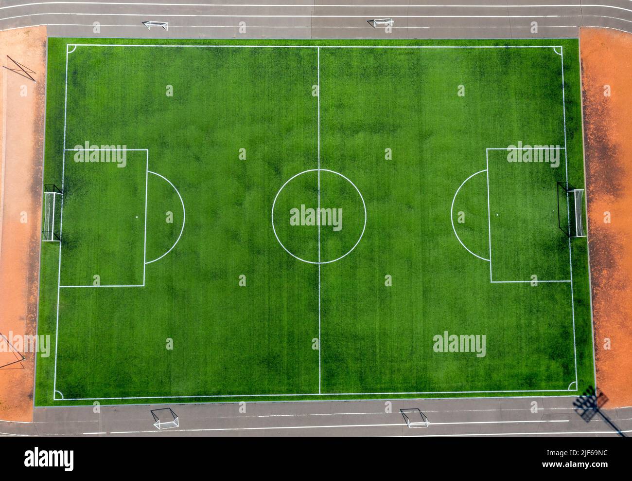 soccer field and football aerial view Stock Photo - Alamy