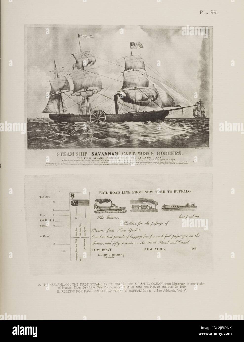 THE 'SAVANNAH' THE FIRST STEAMSHIP TO CROSS THE ATLANTIC OCEAN, 1819 ...