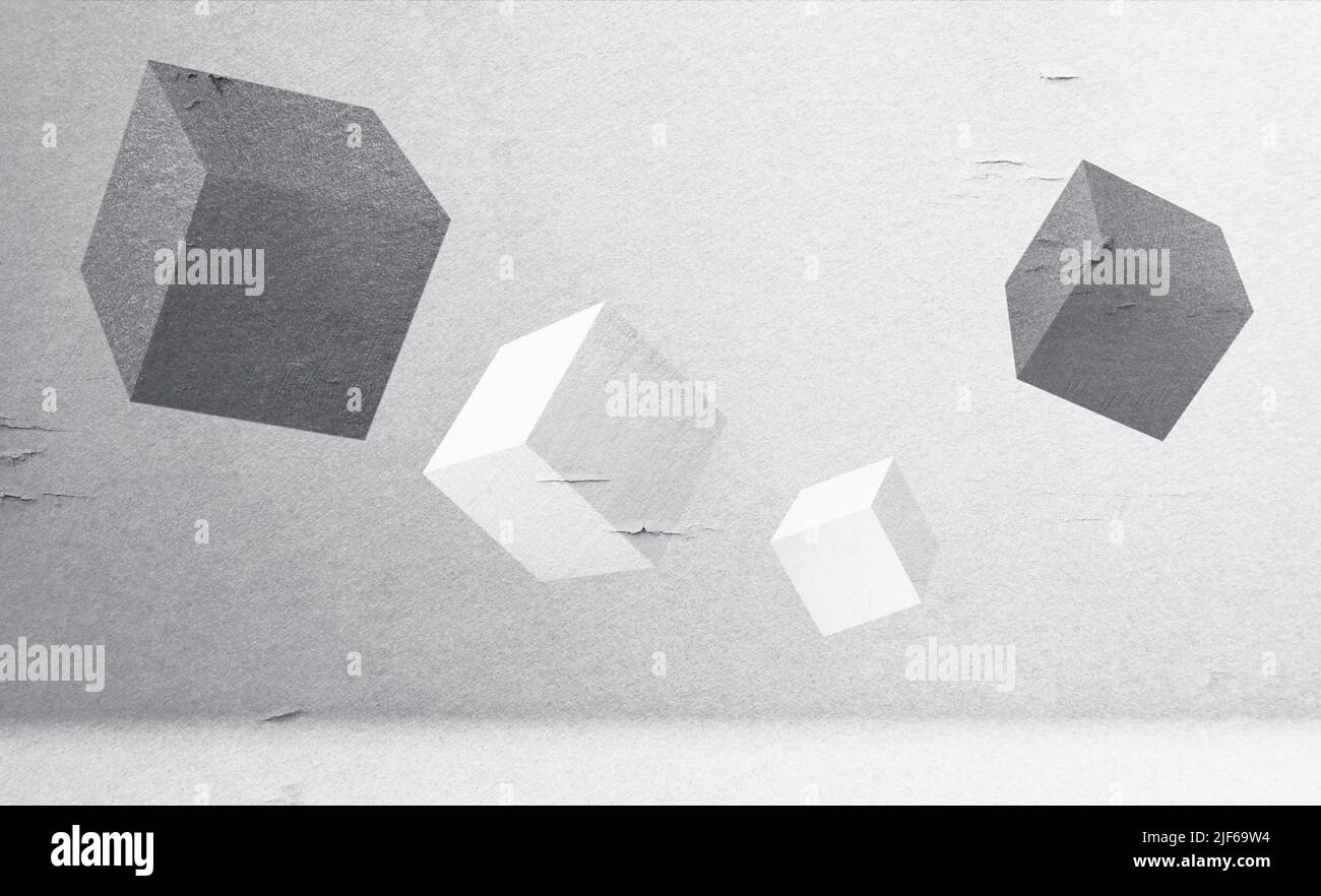 3d cubes on paper hi-res stock photography and images - Alamy