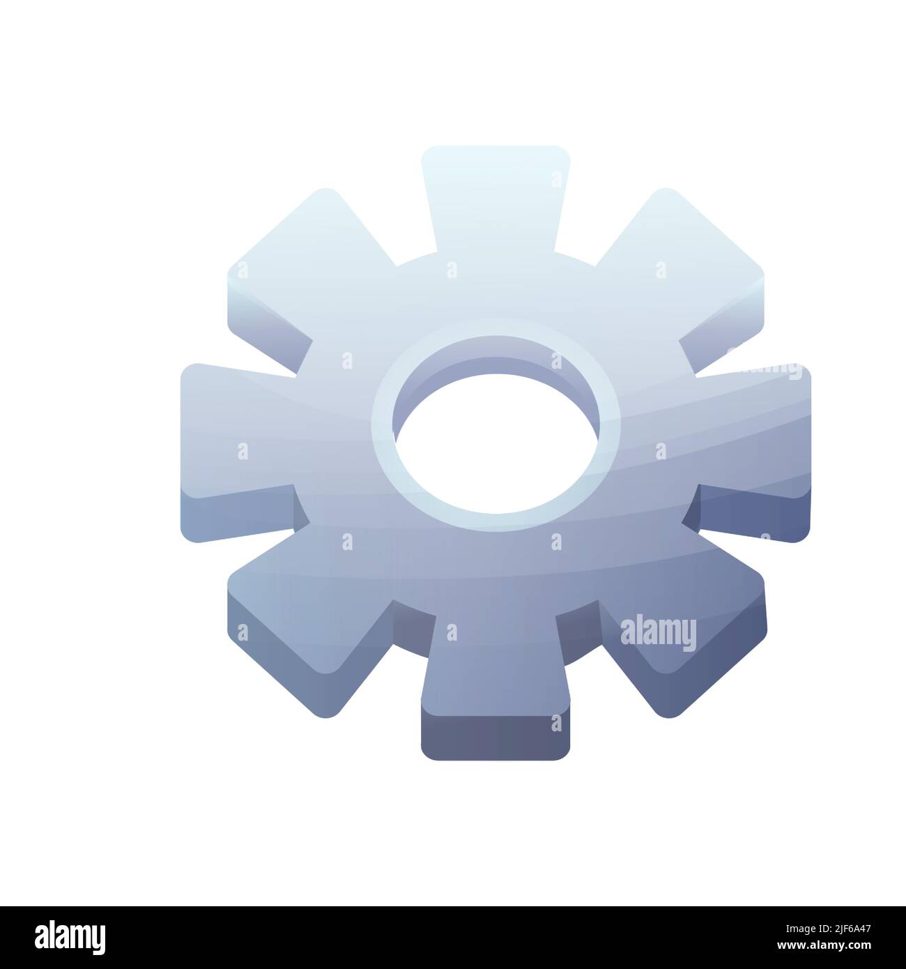 Setting gear icon, game button symbol in cartoon style isolated on ...