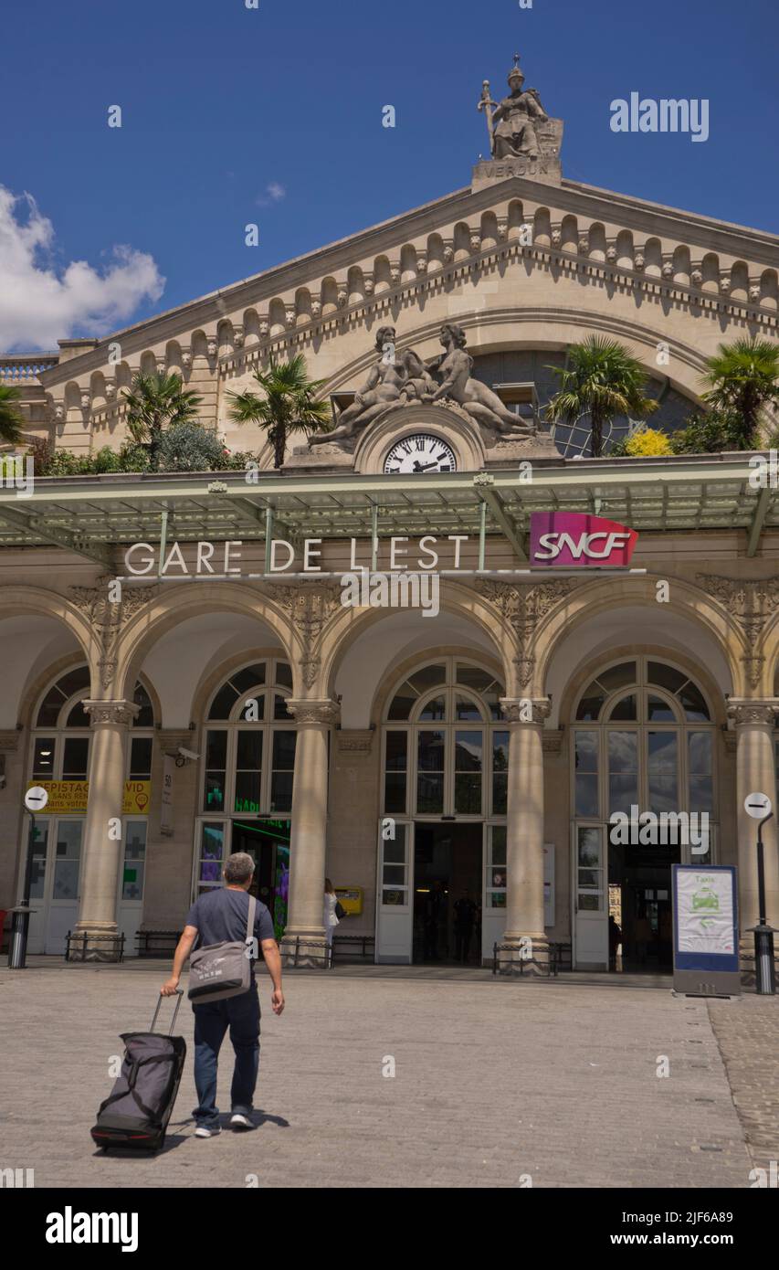 Passengers at the Gare de l'Est train station in Paris,France,Europe ...