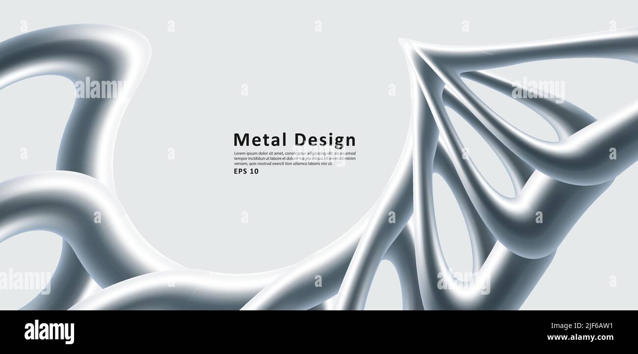 Steel structure fluid shapes abstract background, technology science ...