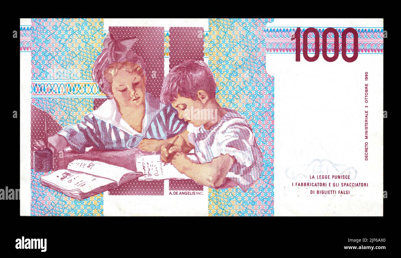 1000 lire note hi-res stock photography and images - Alamy