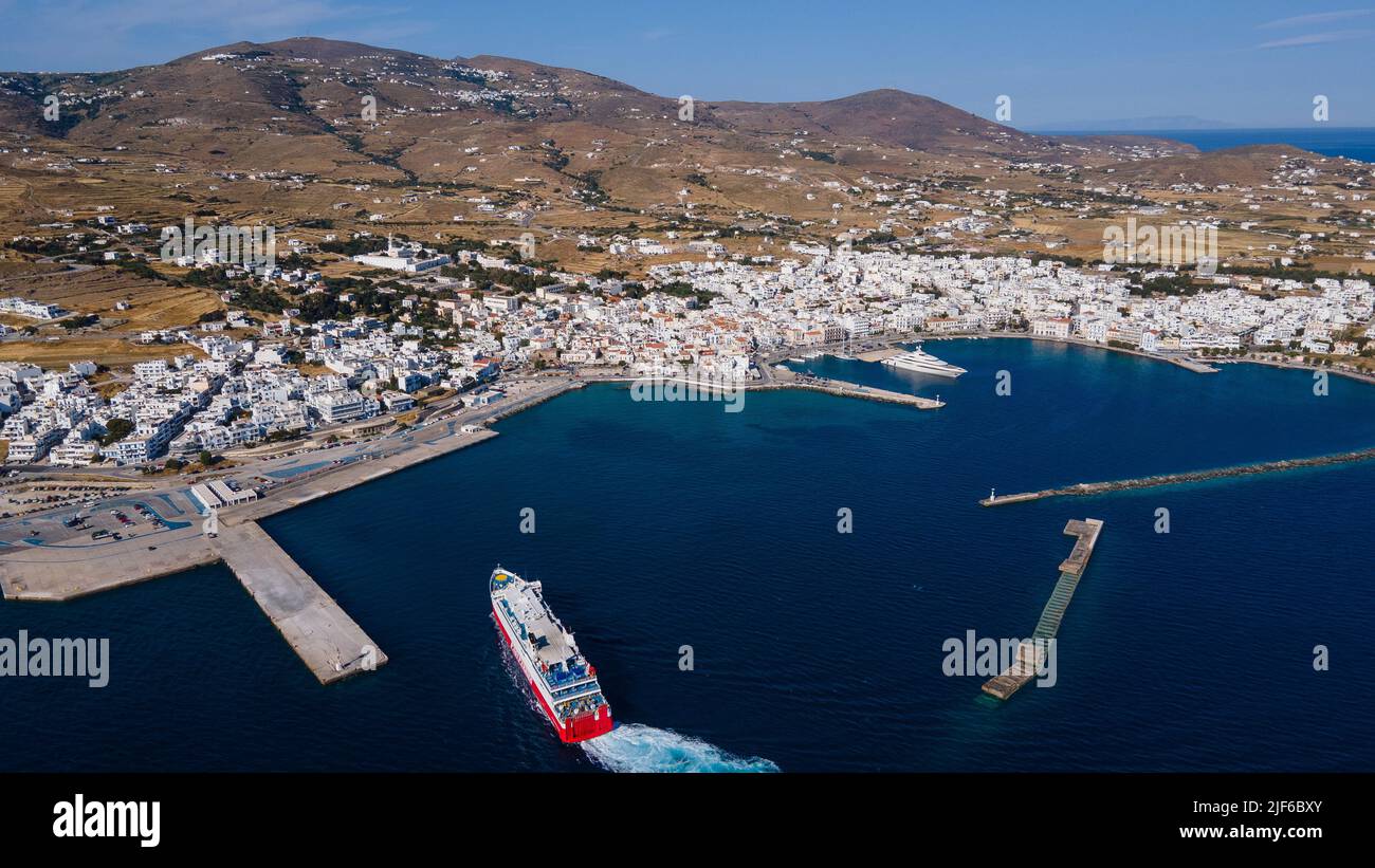 Aerial view of Tinos port, Greece Stock Photo - Alamy