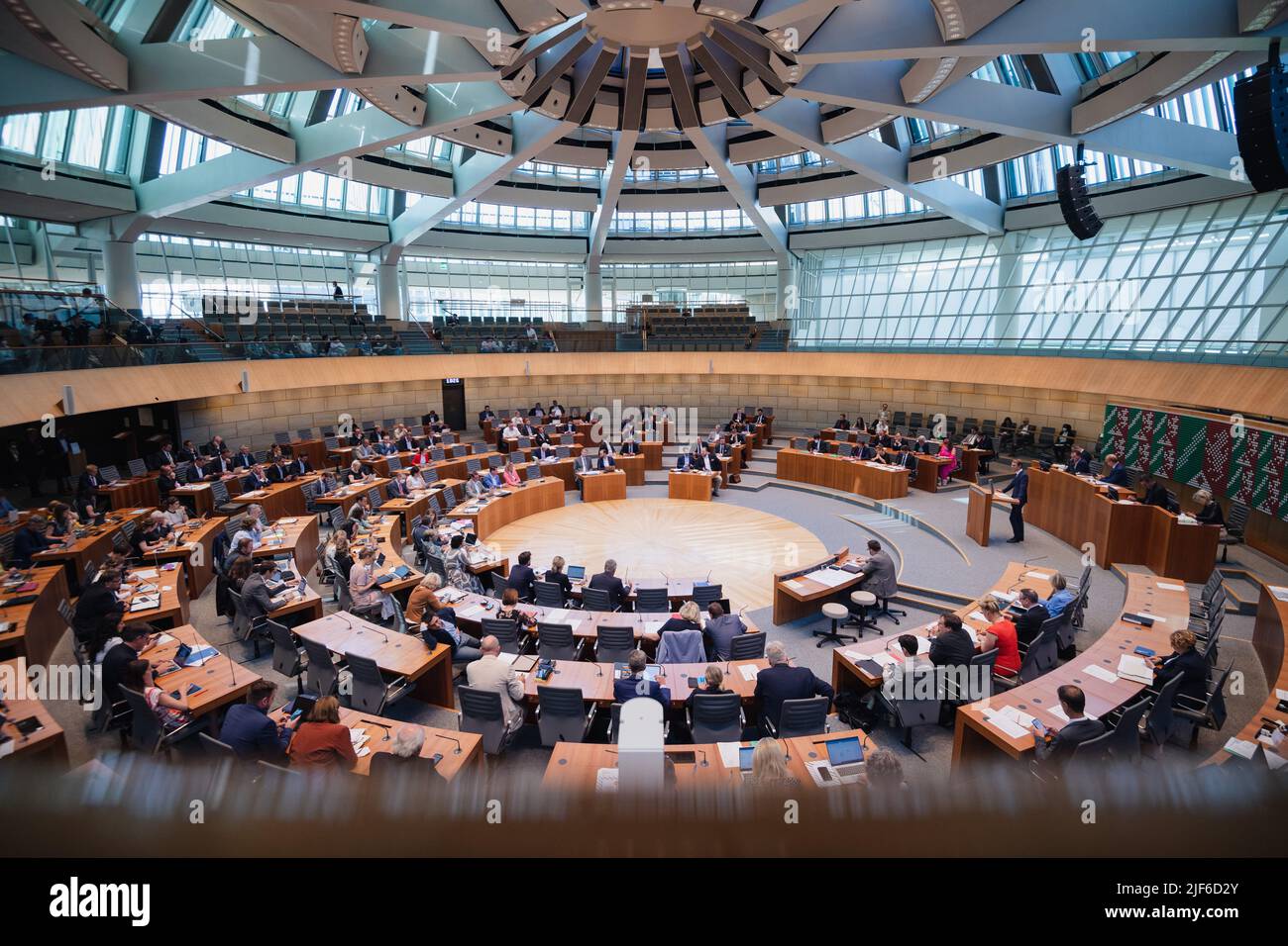 Duesseldorf, Germany. 30th June, 2022. View of the plenary chamber of ...