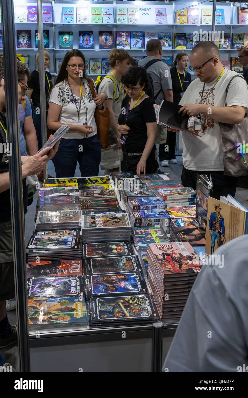 POZNAŃ, POLAND - JUNE 17, 2022: Comics booth at Pyrkon convention Stock ...