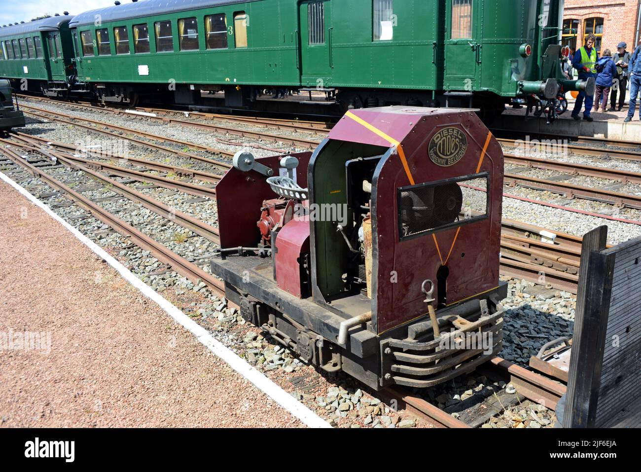 a preserved vintage MOËS of Waremme narrow gauge diesel loco at the ...