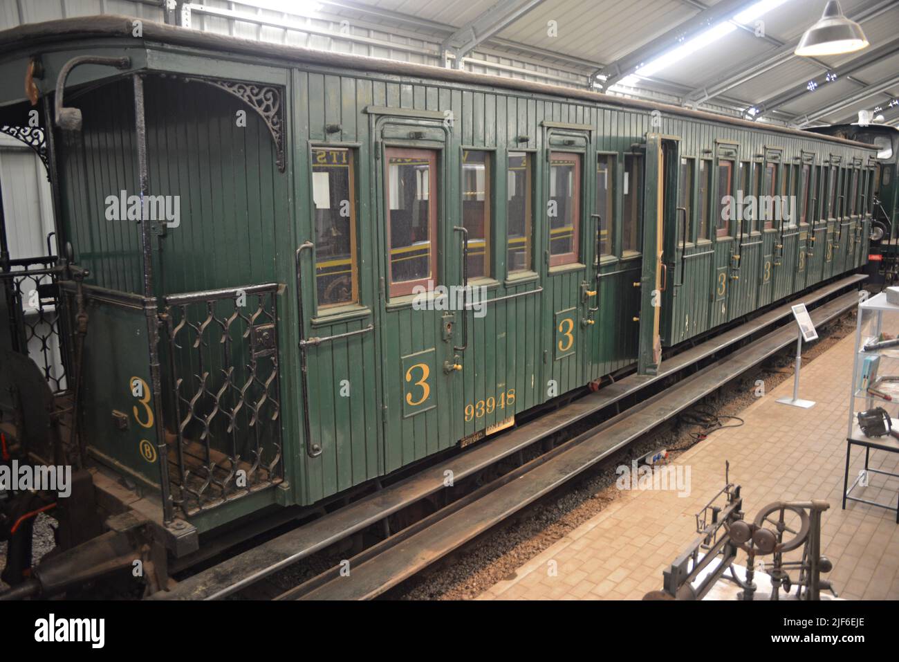 Preserved Belgian Railways carriage 93948 at the Maldegem heritage ...