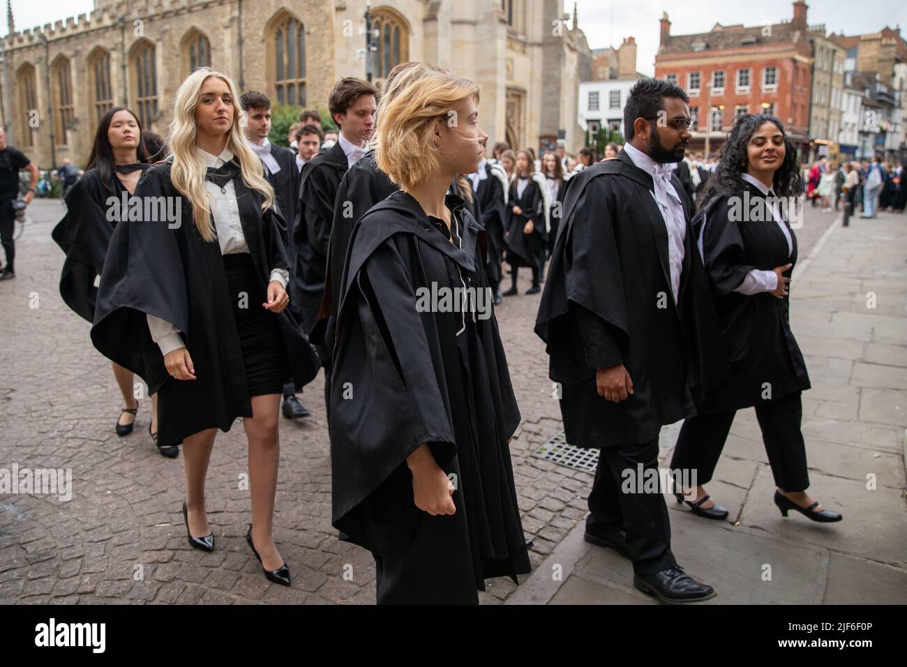 Picture dated June 29th shows students from King’s College Cambridge on ...