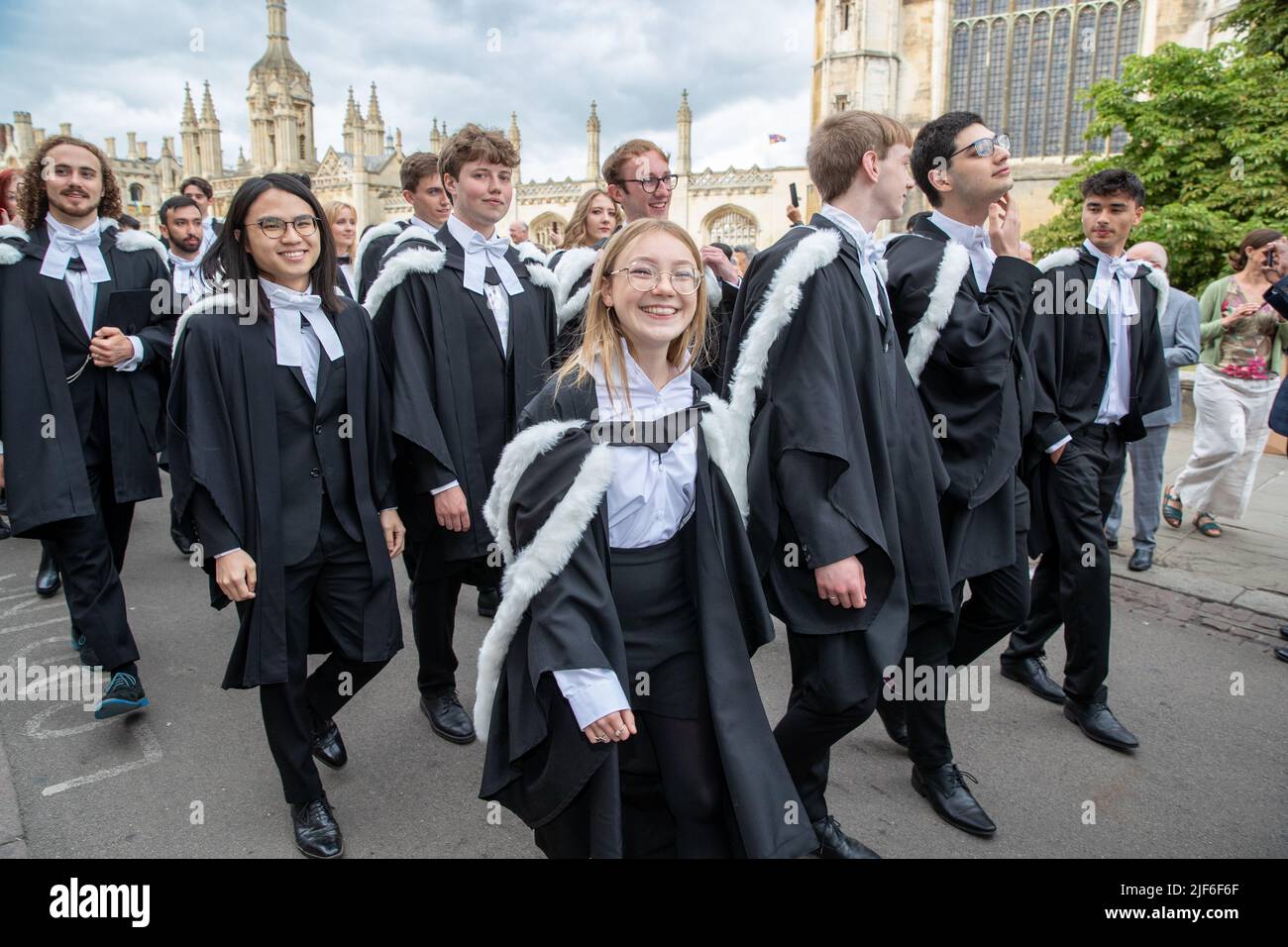 Picture dated June 29th shows students from King’s College Cambridge on ...