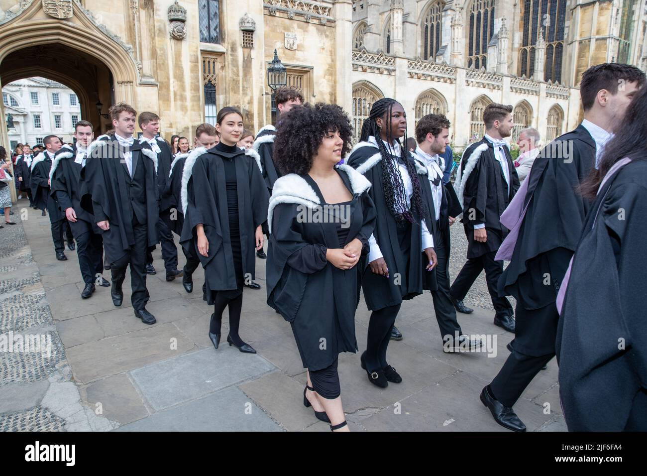 Picture dated June 29th shows students from King’s College Cambridge on ...