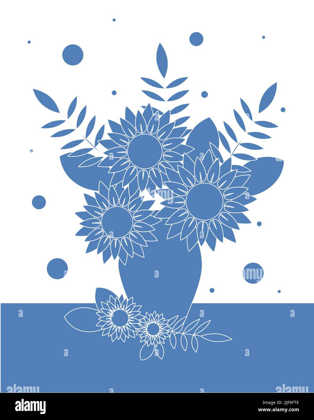 Sunflowers in a vase Stock Vector Images - Alamy