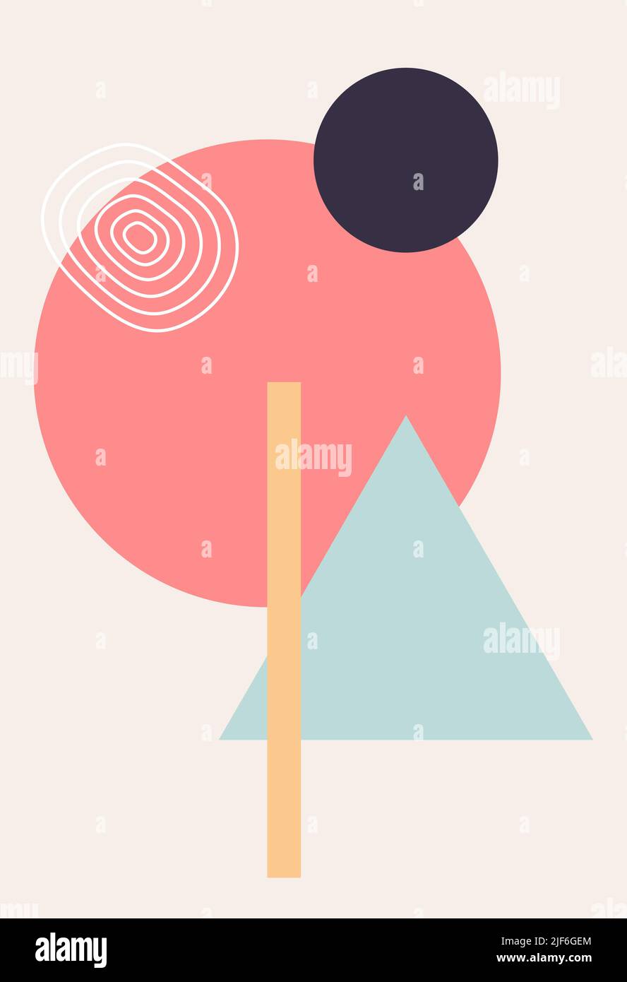 Geometric shapes, with soft shapes. Contrasting colors, graphic design ...