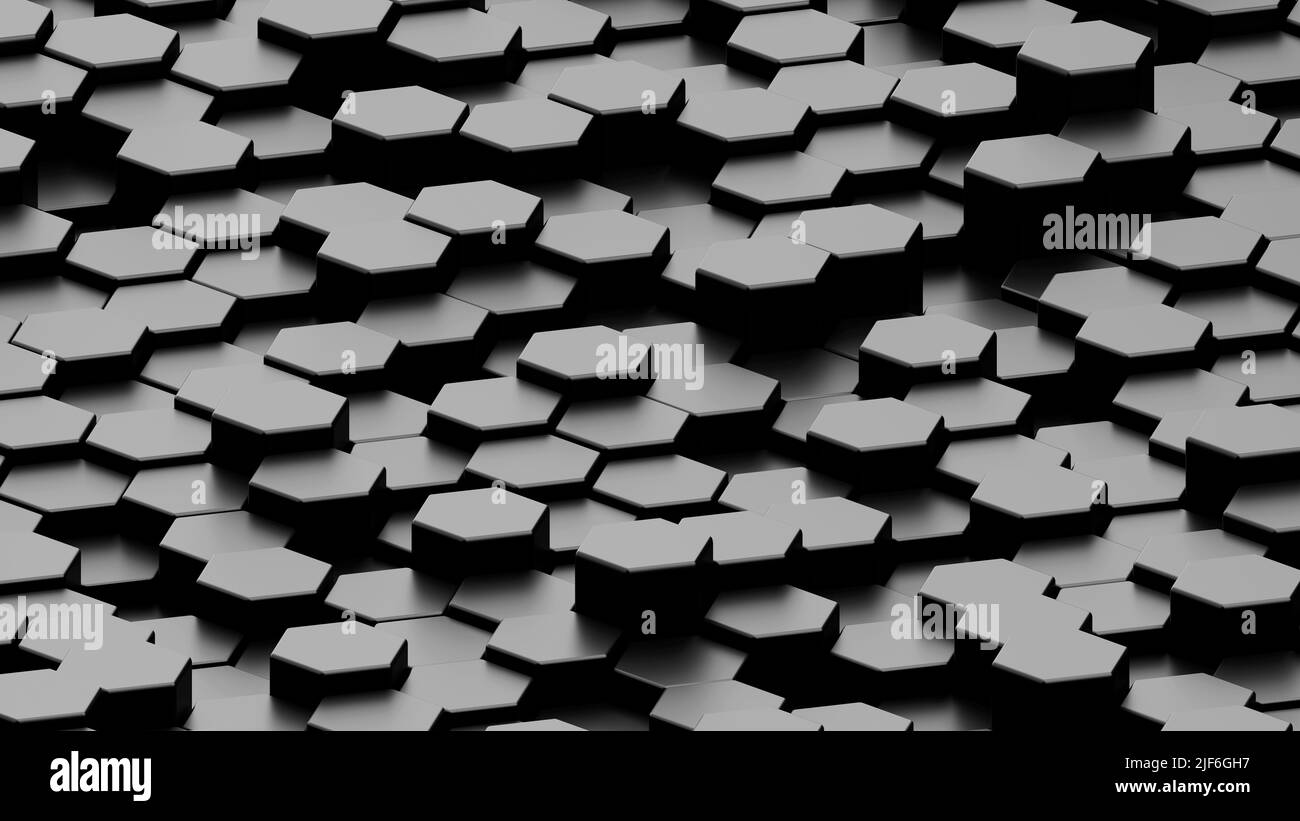 Dark hexagon wallpaper or background.3d illustration Stock Photo - Alamy
