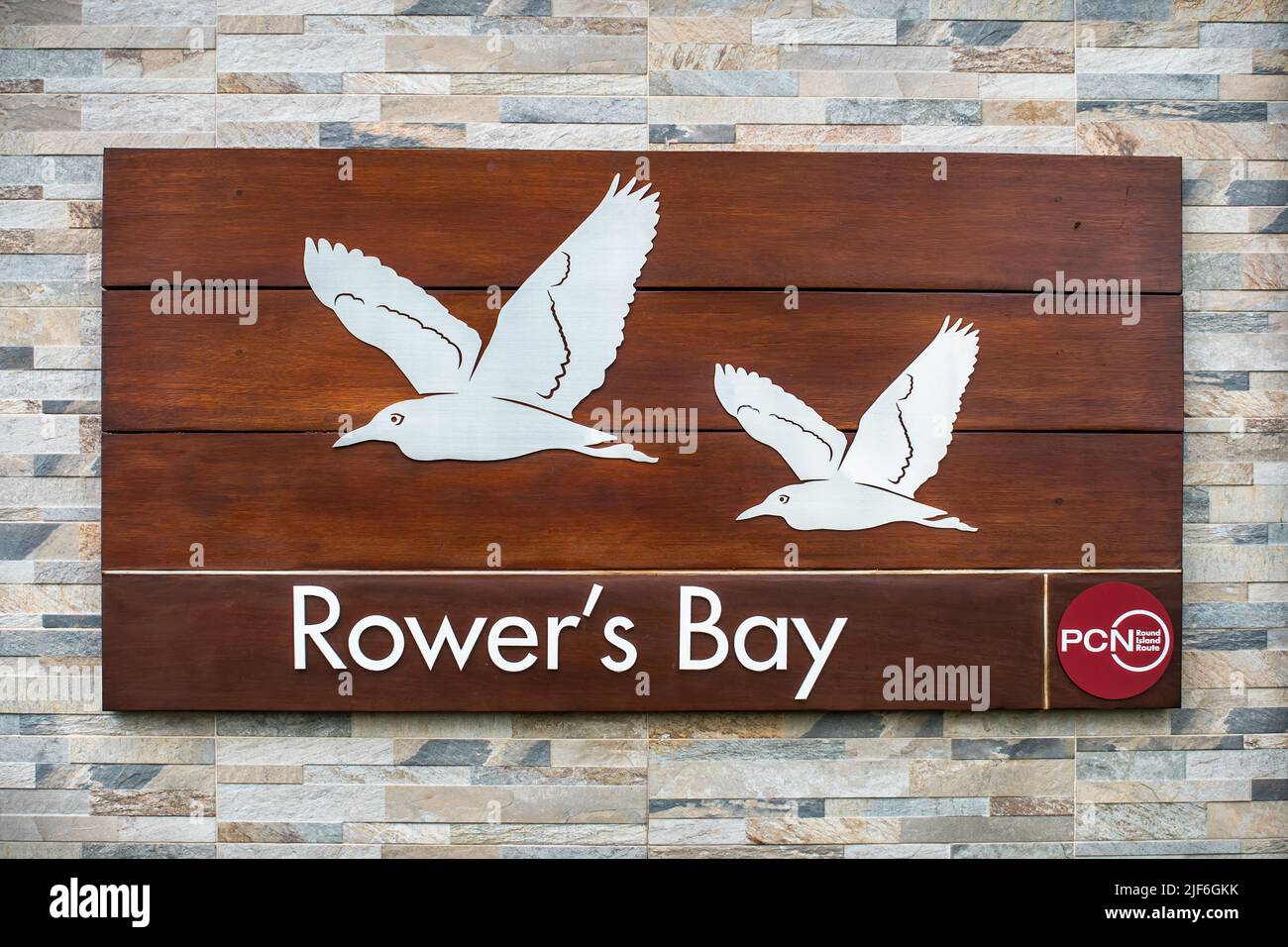 Rower's Bay Sign board. It features a boardwalk that brings visitors ...