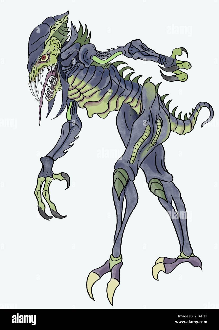 hand drawn alien creature character illustration design Stock Photo - Alamy