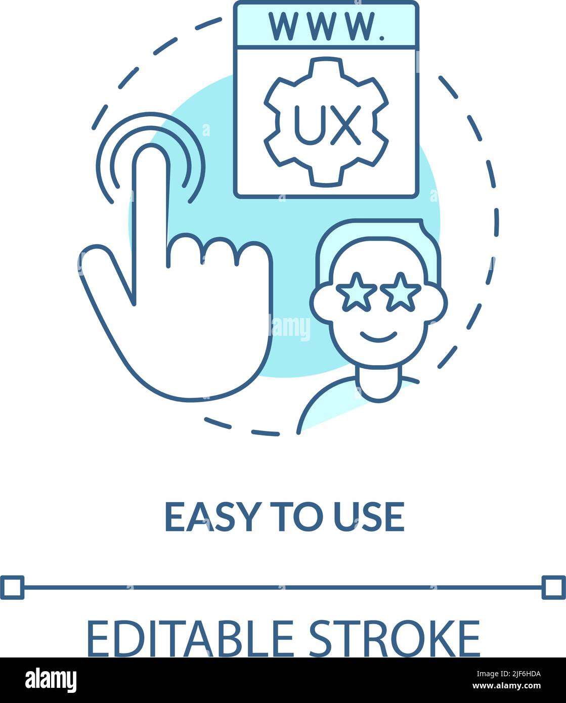 Easy to use turquoise concept icon Stock Vector Image & Art - Alamy