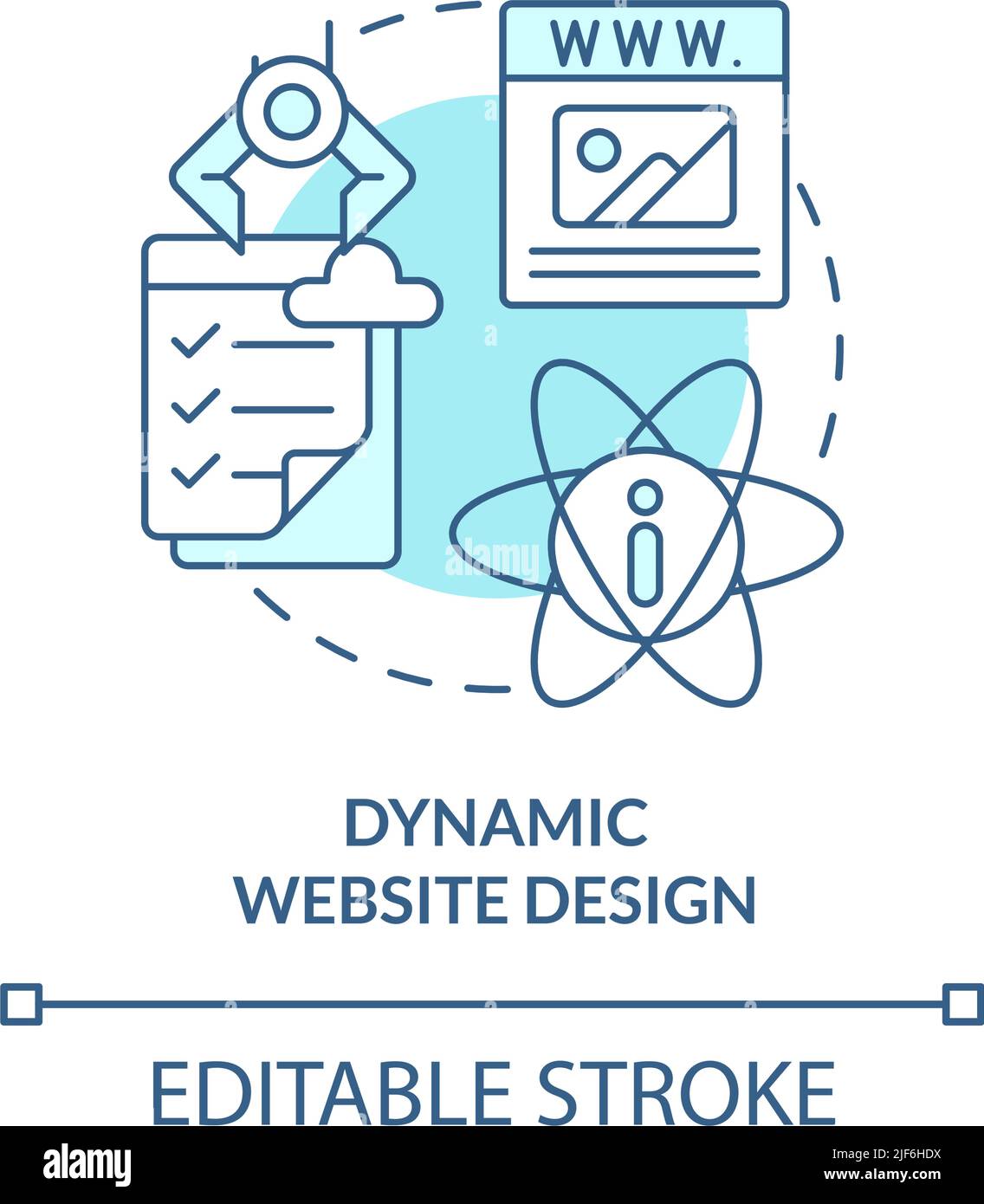 Dynamic website design turquoise concept icon Stock Vector Image & Art ...