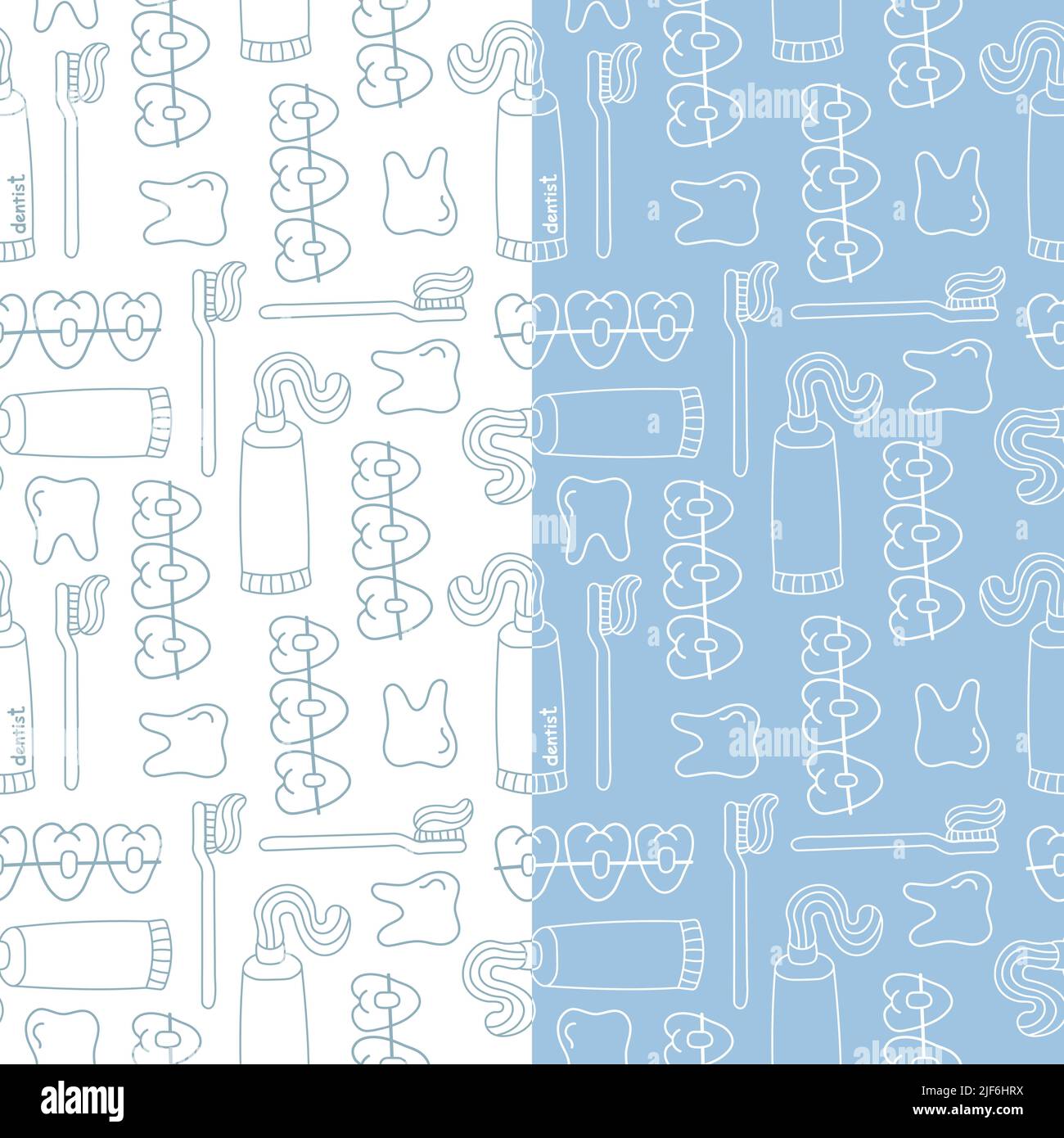 Pattern on the theme of dental medicine, with retainers toothpaste ...