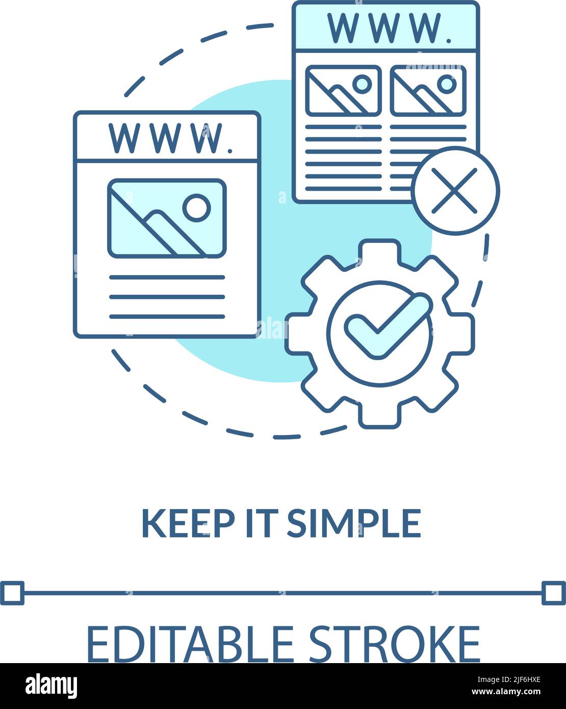 Keep it simple turquoise concept icon Stock Vector Image & Art - Alamy