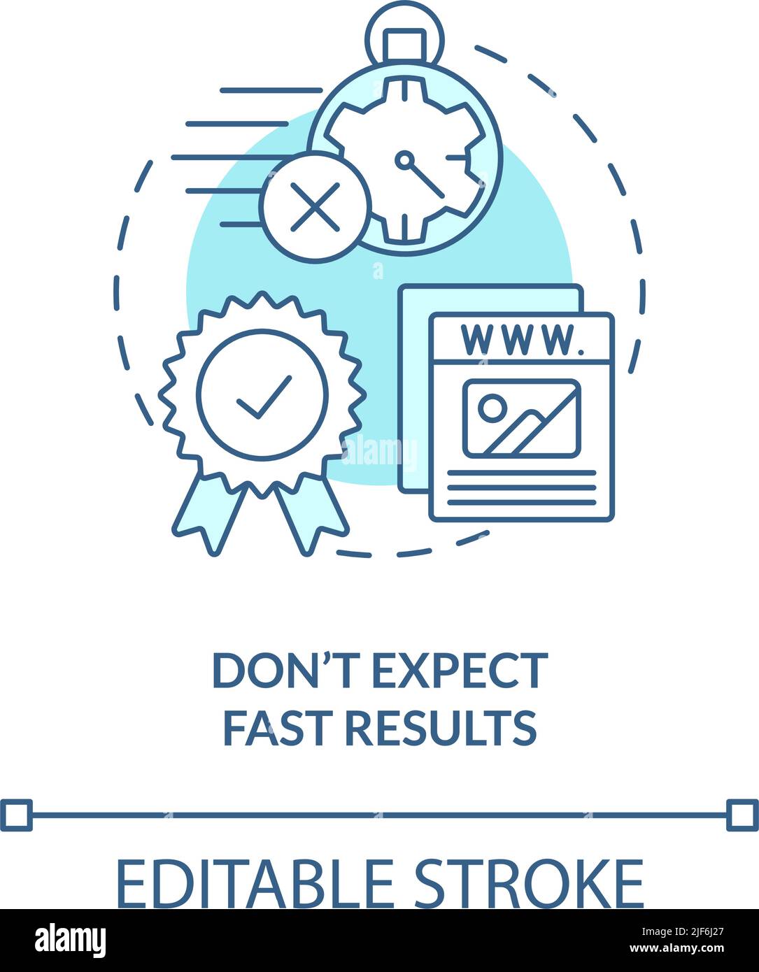 Dont expect fast results turquoise concept icon Stock Vector Image ...